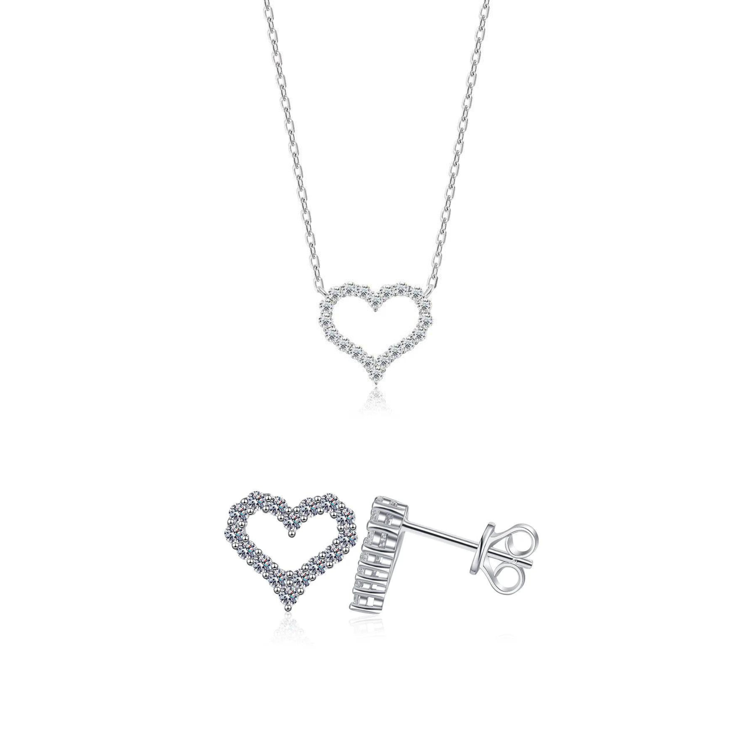 סט לב שרשרת + עגילים – Makeda Jewelry